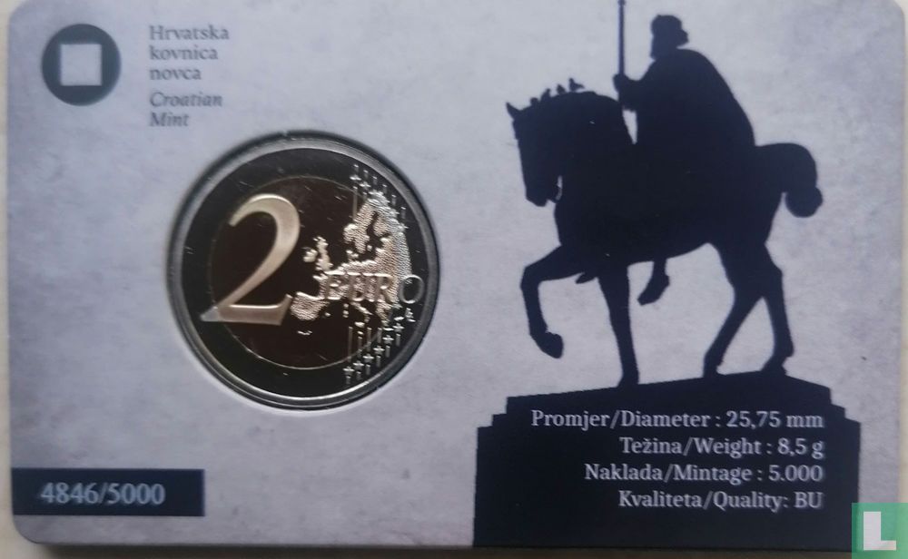 Kroatië 2 euro 2025 (coincard) "1100 jaar Koninkrijk Kroatië en de ...