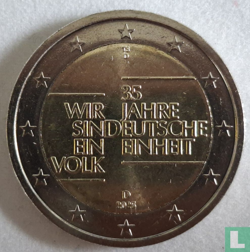 Deutschland 2 Euro 2025 (D) "35 Jahre deutsche Einheit" KM# 455 (2025 ...