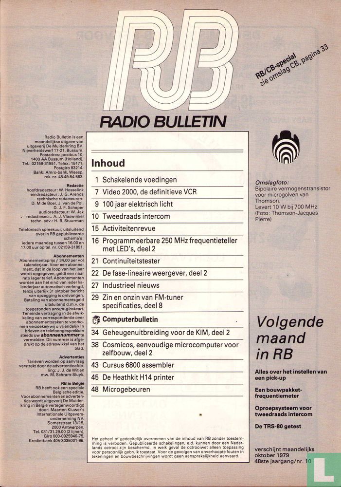 Radio Bulletin 10 10 (1979) - Radio Bulletin - LastDodo