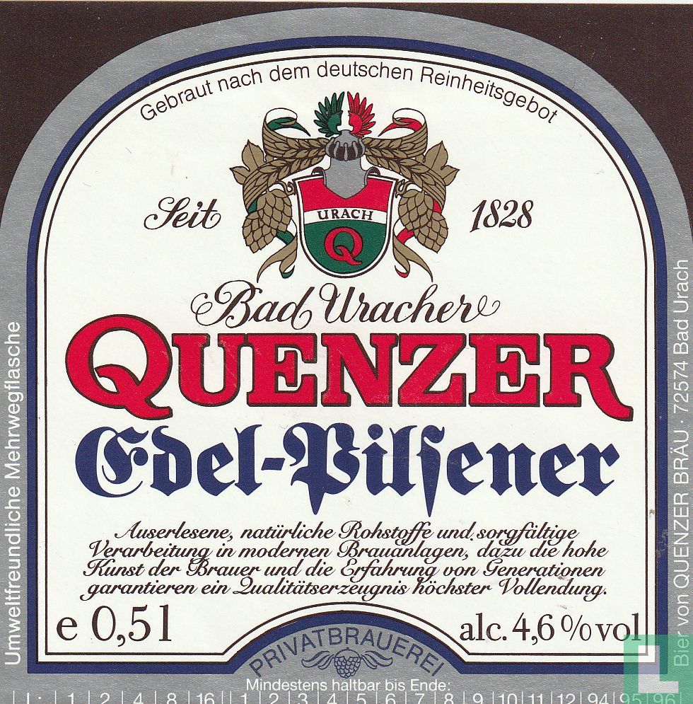 Quenzer Edel-Pilsener (1994) - Quenzer, Bad Urach - LastDodo