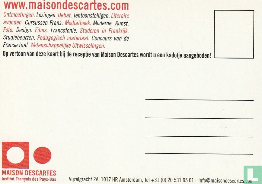 Maison Descartes "We kunnen veel van elkaar leren" - Promotional cards ...