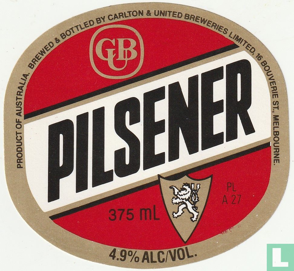 Pilsener (PL A27) - Carlton & United breweries, Melbourne - LastDodo