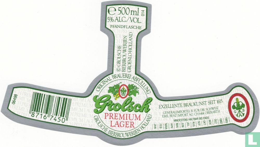 Grolsch Premium Lager (06498) - Grolsch, Groenlo - LastDodo