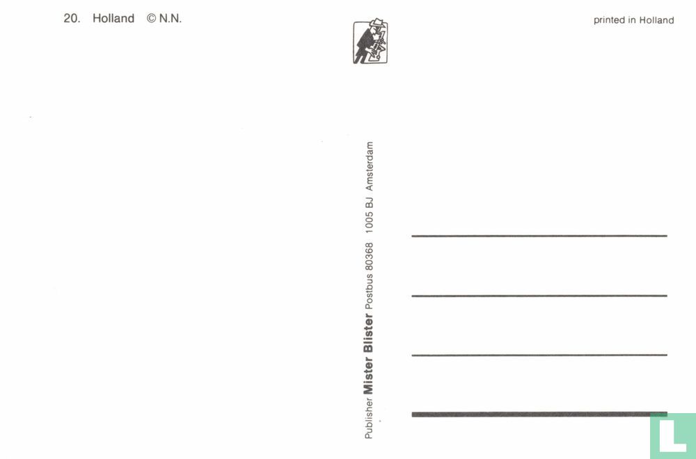 Molen 20. (linksboven op achterkant) - Man met hoed speelt saxofoon ...