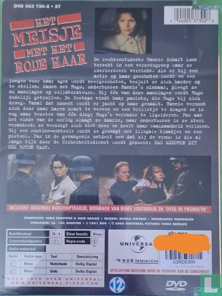 Het meisje met het rode haar DVD (2000) - DVD - LastDodo