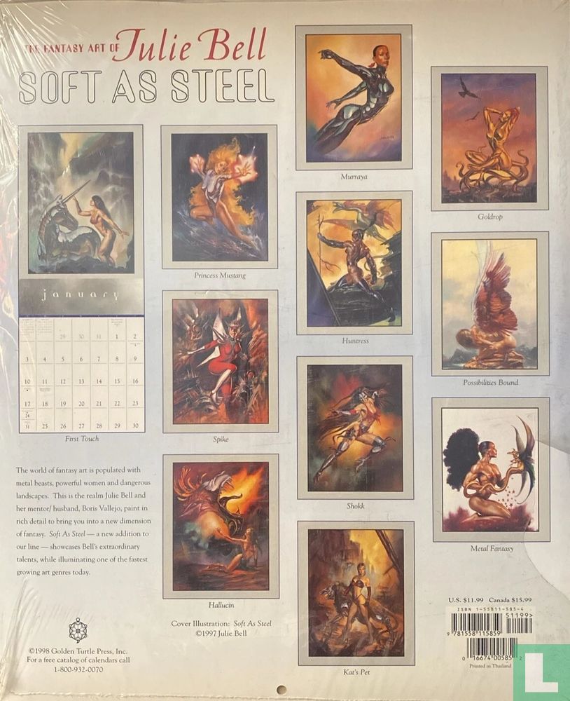 The Fantasy Art of Julie Bell: Soft as Steel 1999 Calendar (1998 ...