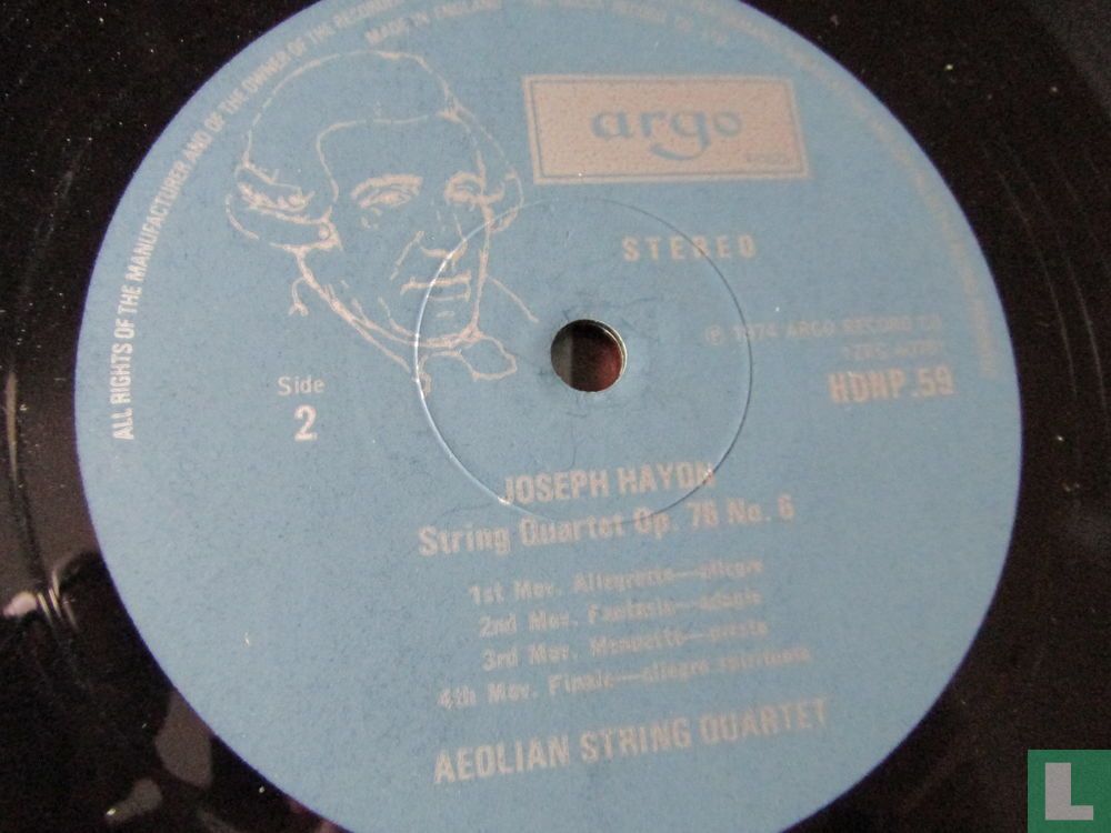 String Quartet Op. 76 LP HDNP.59 (1974) - Aeolian String Quartet - LastDodo