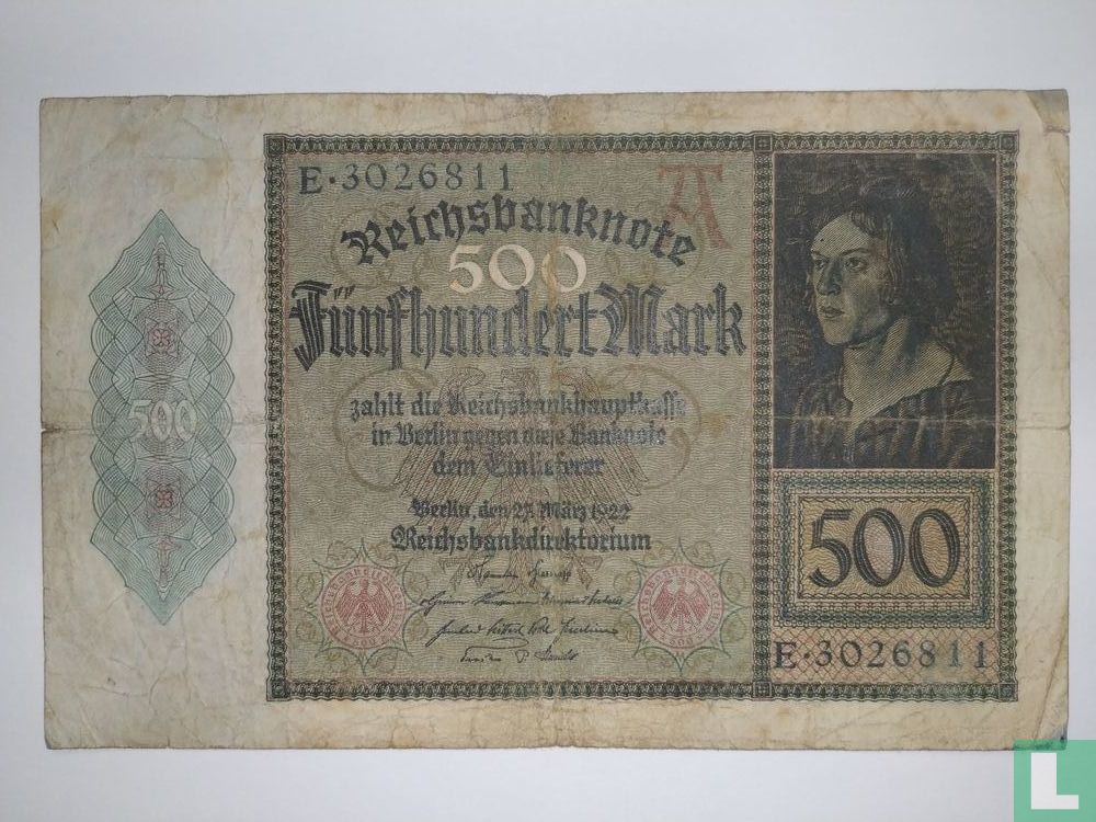 Germany 500 Mark Reichsbanknote 1922 (1922) - Germany - LastDodo