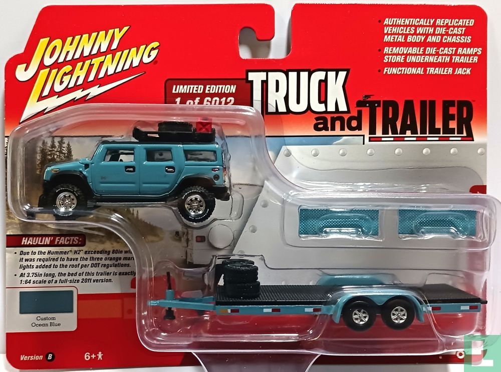 Hummer H2 With Open Car Trailer JLBT014 (2021) - Johnny Lightning ...