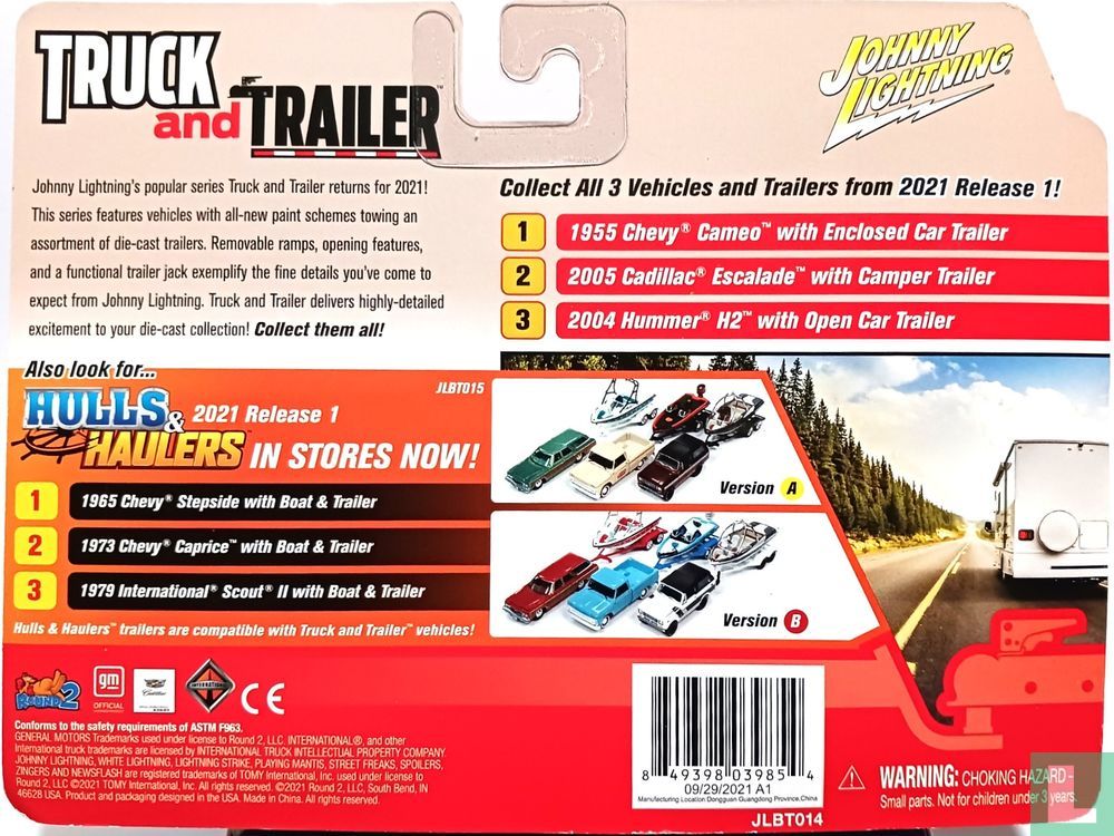 Hummer H2 With Open Car Trailer JLBT014 (2021) - Johnny Lightning ...