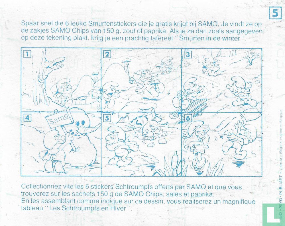 SSMU618 - Smurf valt door het ijs 5 (1975) - Samo chips - LastDodo