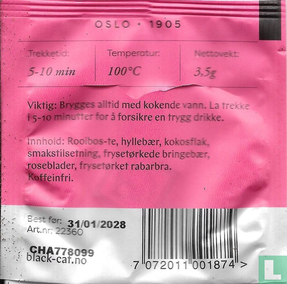 Rooibos bringebær & rabarbra CHA778099 (2024) - Black Cat - LastDodo