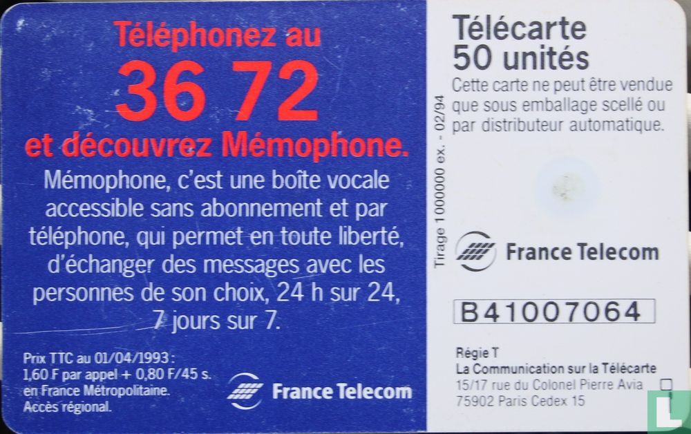 MEMOPHONE 3672 B41007064 (1994) - France Télécom - LastDodo