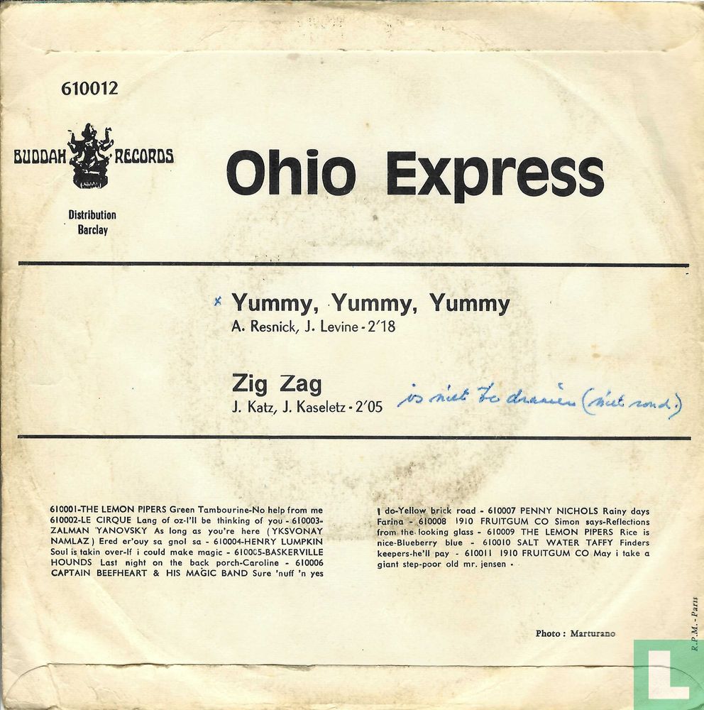 Yummy, Yummy, Yummy Single 610012 (1968) - Ohio Express - LastDodo