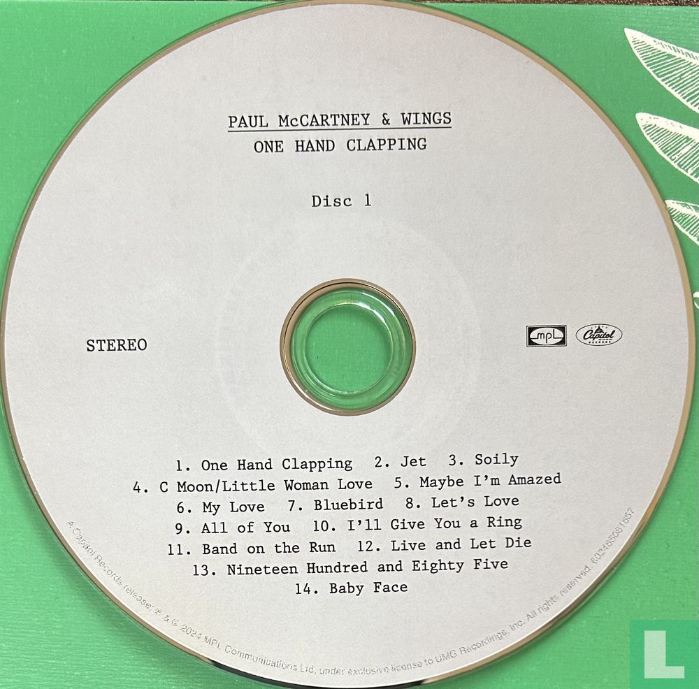 One Hand Clapping CD ? (2024) - Paul McCartney en Wings - LastDodo