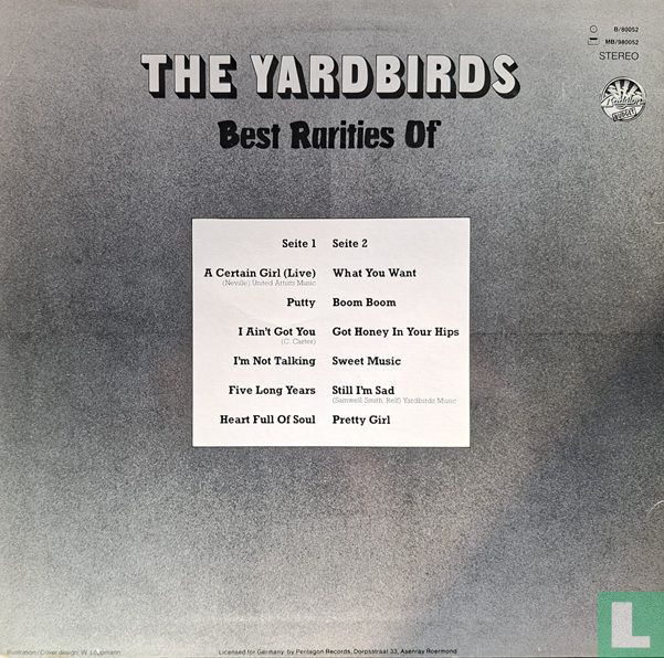Best Rarities Of LP B 80 052 (1982) - Yardbirds, The - LastDodo