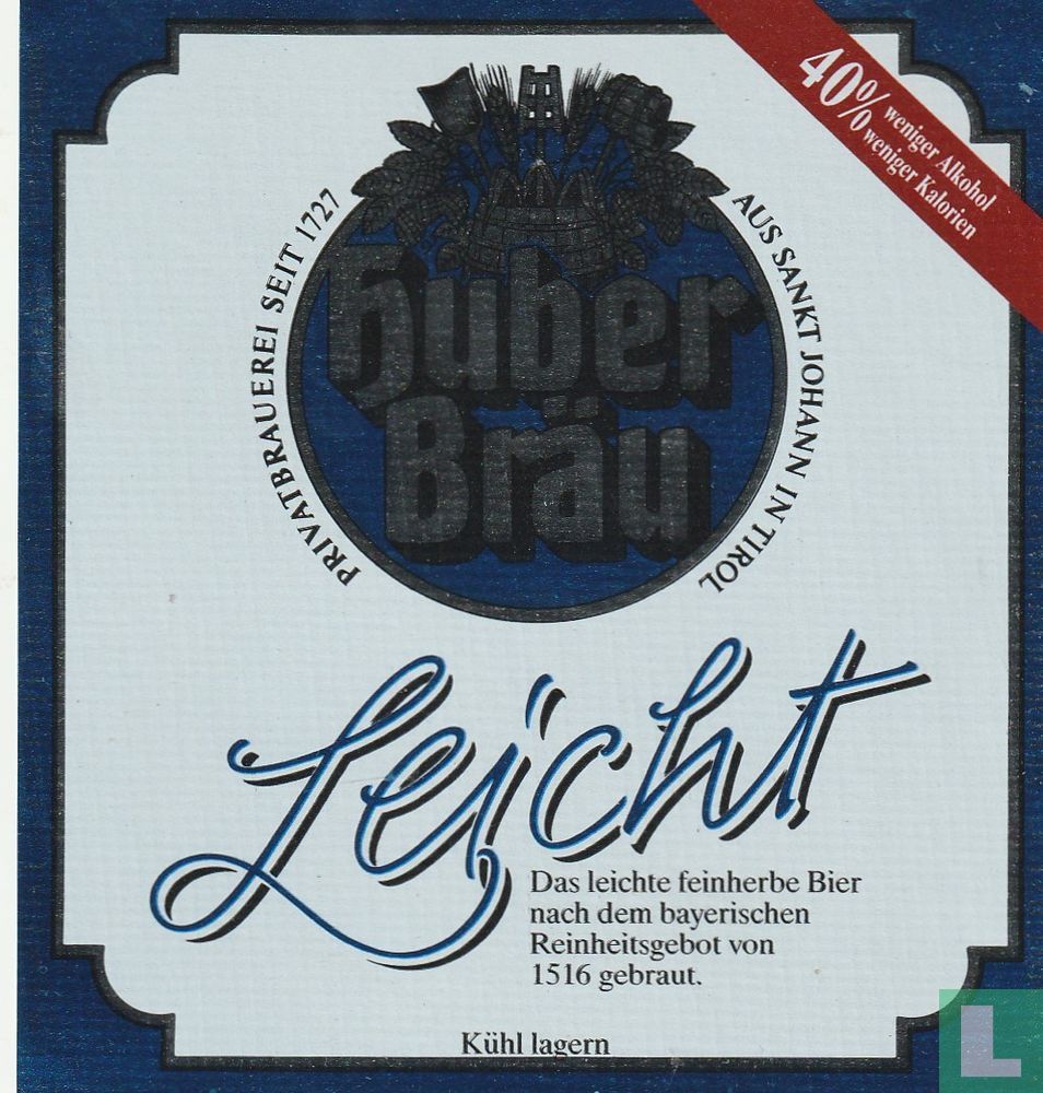 Huber Bräu Leicht (1992) - Huber Bräu, St.Johann in Tirol - LastDodo