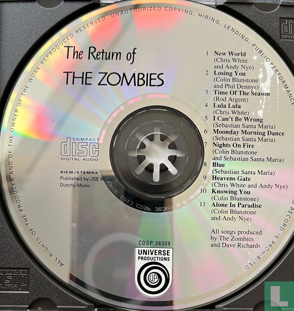 The Return of the Zombies CD CDSP 38309 (1990) - Zombies, The - LastDodo