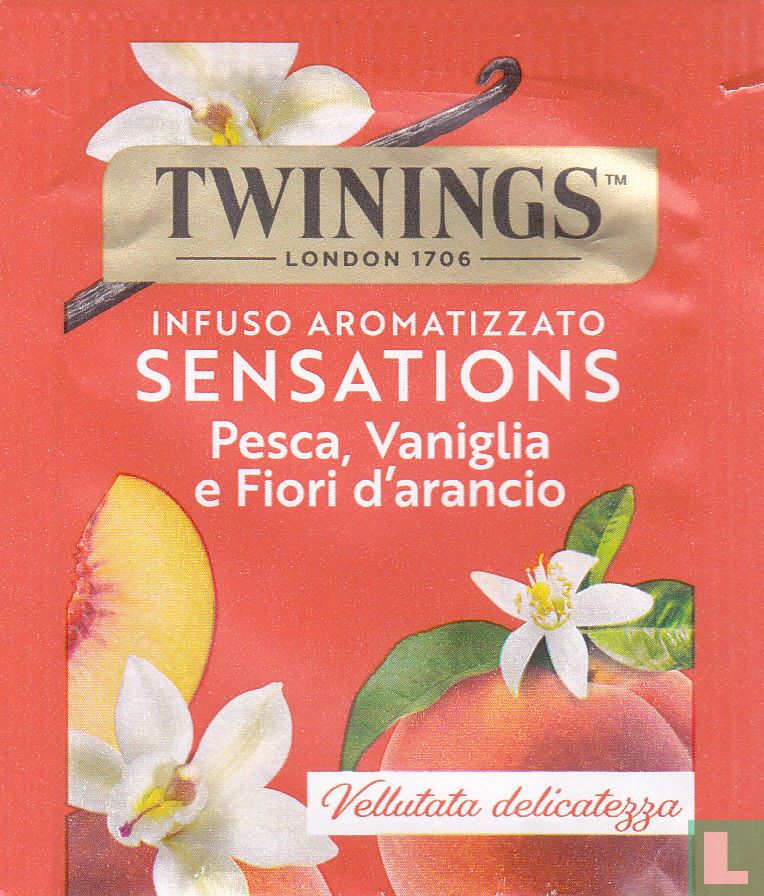 Sensations Pesca, Vaniglia e Fiori d'arancio (2025) - Twinings [tm ...
