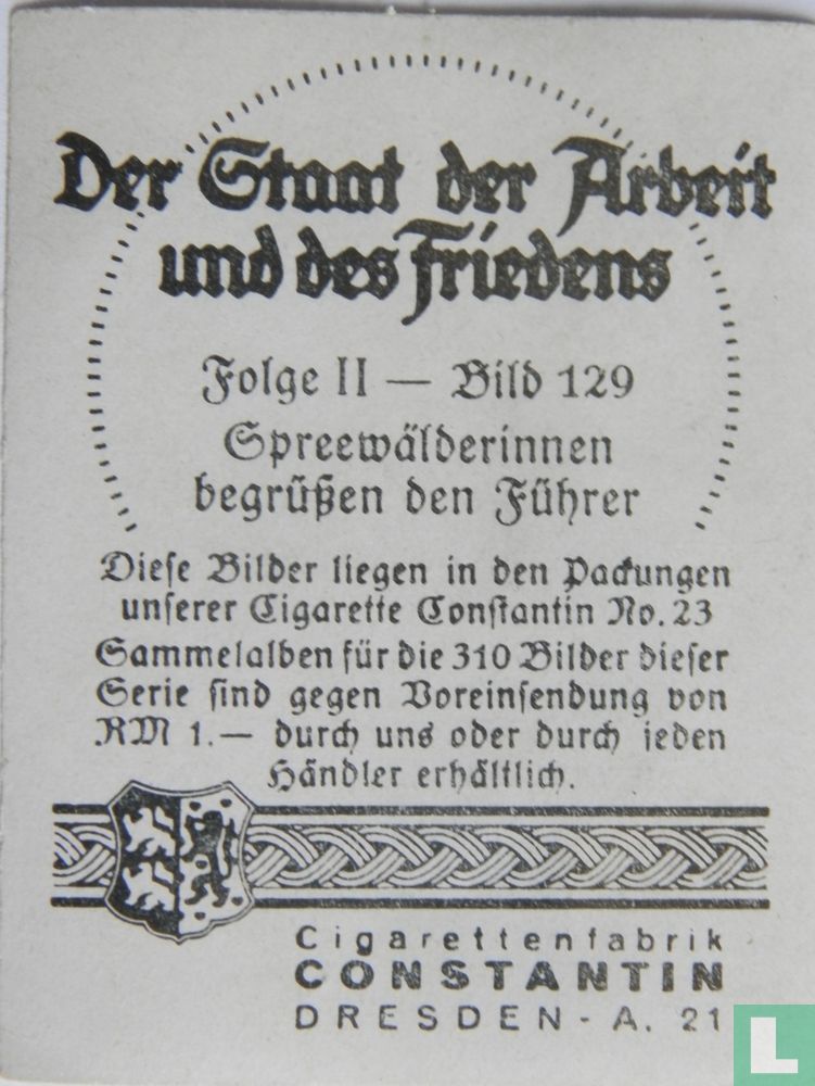 Spreewalderinnen begrussen den Fuhrer 129 (1934) - Constantin ...