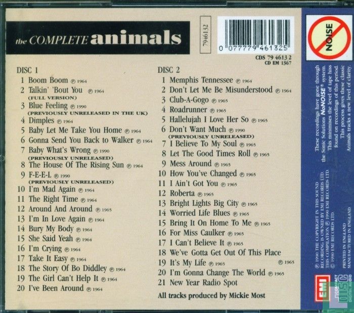 The Complete Animals CD CDS 7946132 (1990) - Animals, The - LastDodo