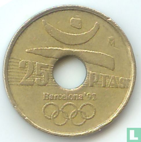 Spain 25 pesetas 1991 "1992 Summer Olympics in Barcelona - discus throw ...