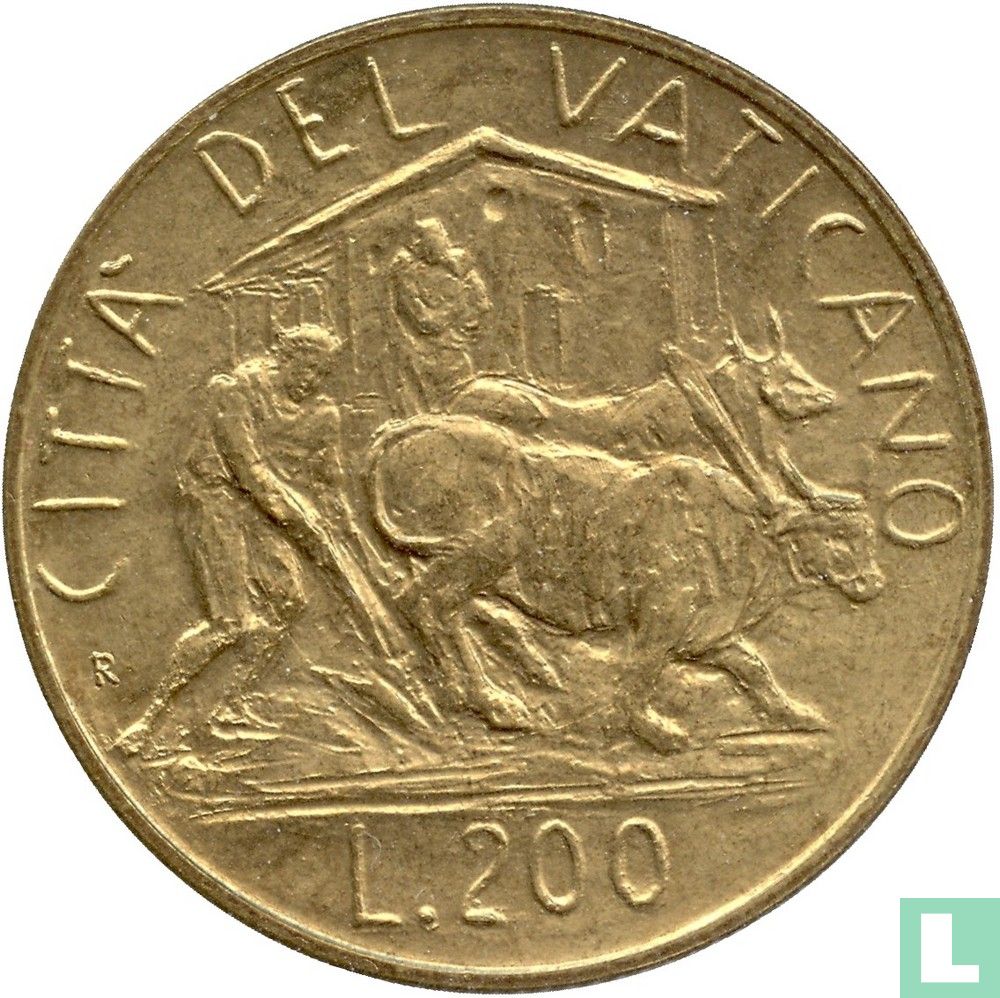 Vatican 200 lire 1982 "Work" KM# 165 (1982) - Vatican - LastDodo