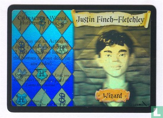 Justin Finch-Fletchley 32/140 (2002) - Harry Potter 5) Chamber of ...