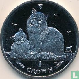 Isle of Man 1 crown 2013 (colourless) "Siberian cat" KM# 1543 (2013 ...