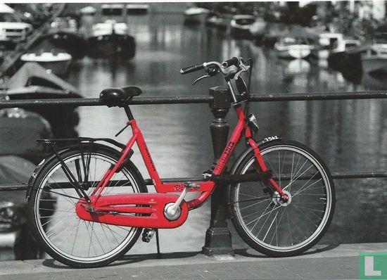 rode fiets bij leuning - Essie - LastDodo