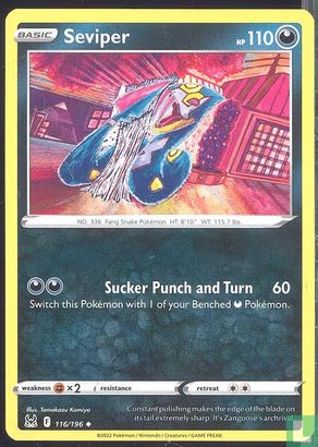 Seviper Pokemon Card