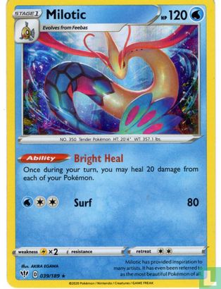 Milotic (holo) 039/189 (2020) - English)2020) Sword & Shield - Darkness ...