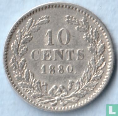Netherlands 10 cents 1880 KM# 80 (1880) - Netherlands - LastDodo