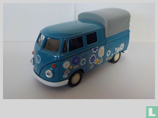 VW T1 Double Cabine Soft Top Flower Power 43603H-B2 - Welly - LastDodo