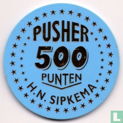 H.N. Sipkema Pusher 500 punten (lichtblauw) - Kermispenningen - LastDodo